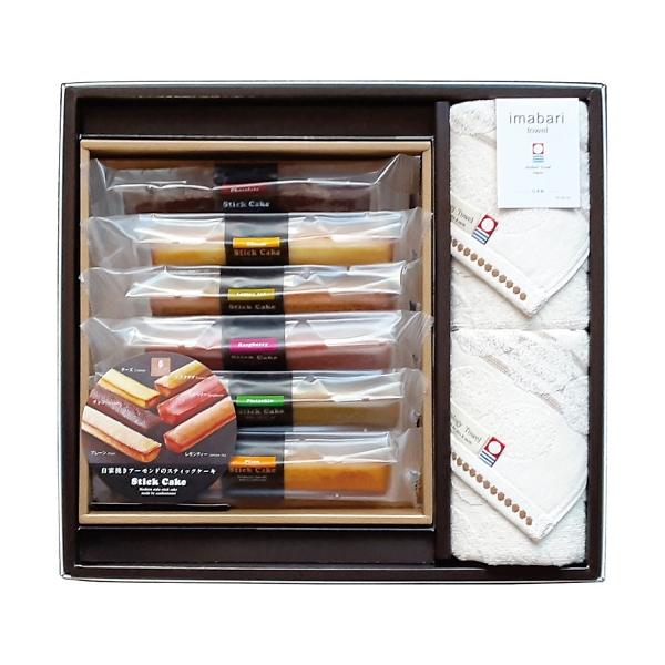 今治タオル&amp;スイーツ グリーンモードエコドットタオル&amp;スティックケーキギフト LST020MD
