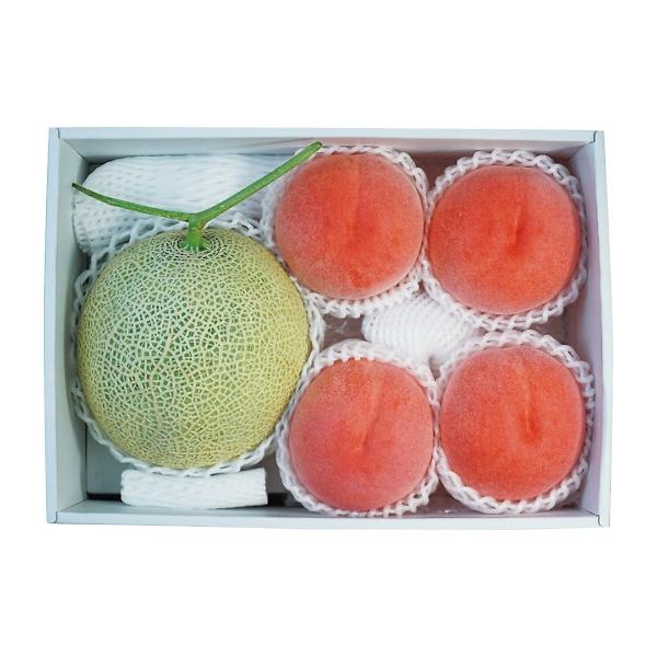 北海道産 赤肉メロン・山梨県産 桃4玉 [産直品]