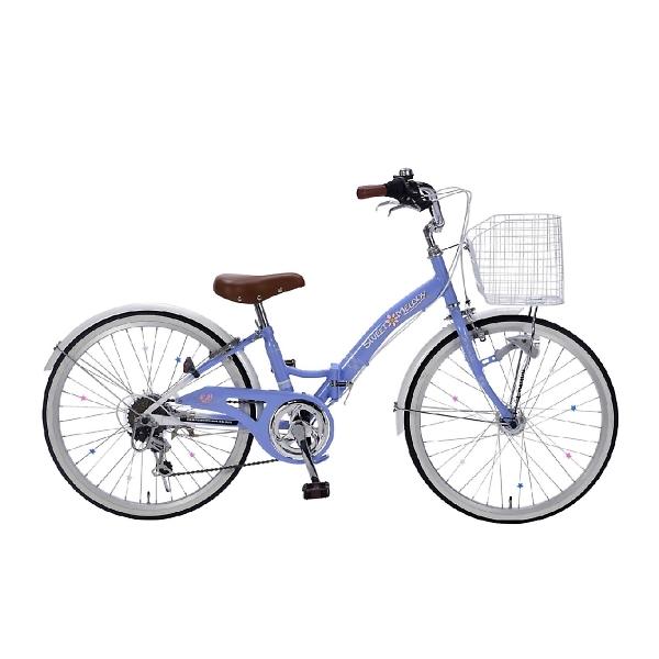 My Pallas マイパラス M-802F-BL 22インチ 6段変速 子供用 オートライト折畳自転車 ラベンダーブルー