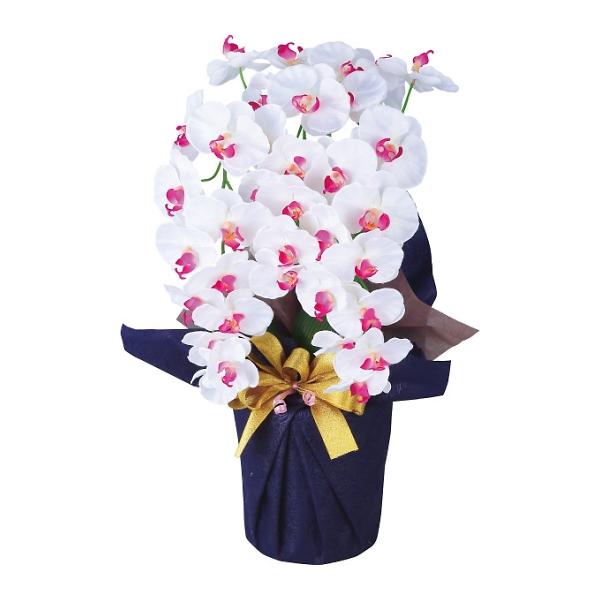 アーティフィシャルフラワー 大輪 3本立胡蝶蘭 ホワイトビューティー ncr-24019-3-wb