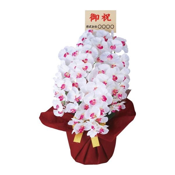 アーティフィシャルフラワー大輪5本立胡蝶蘭（立札付／お名入れ） ホワイトビューティー ncr-24019-5-wb-fd