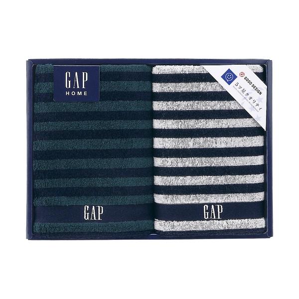 GAP HOME NEW ボーダーギフト フェイスタオル2P 54-3049250