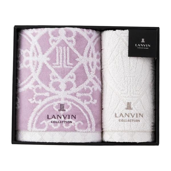 ランバンコレクション フェイス・ウォッシュタオルセット 22709-23730-607（パープル）