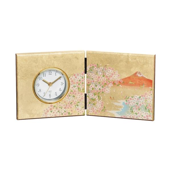加賀箔 屏風時計 華富士 16838