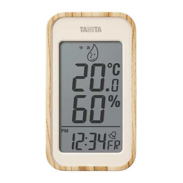 デジタル温湿度計 ホワイトウッド TT-592-WH