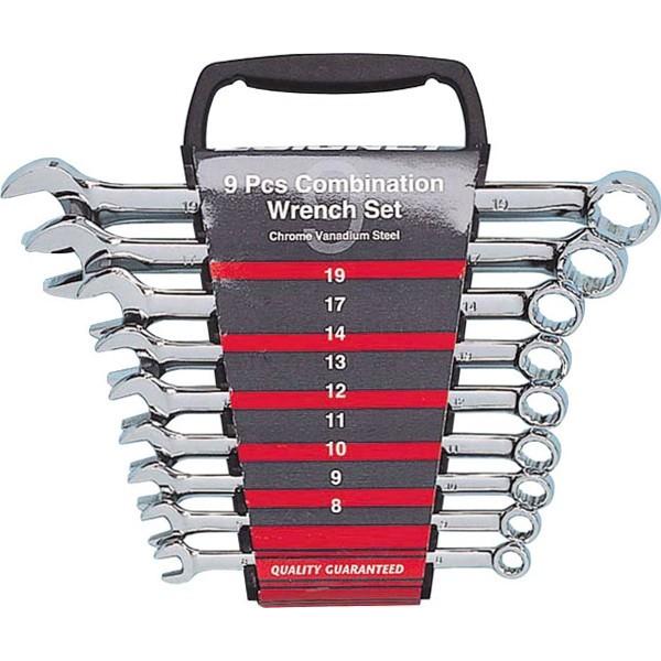 ■セット内容8mm、9mm、10mm、11mm、12mm、13mm、14mm、17mm、19mmミラー仕上げのメッキが美しいコンビネーションレンチメガネ部のオフセット角は15度