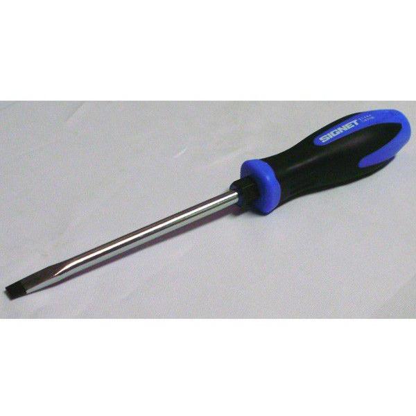 刃先幅：8.0mm　刃先厚：1.10mm　軸長：150mm　全長：270mm■先端マグネット付。■疲労感が少なく、握りやすいエルゴノミックハンドル。■ブレード根元に六角部がありレンチをかけて回す事ができます。■貫通タイプで、グリップエンドに...