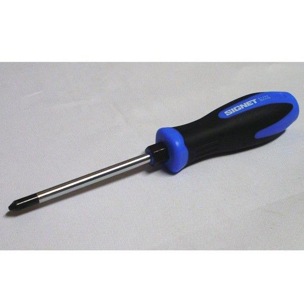 サイズ：#2　軸長：100mm　全長：210mm■先端マグネット付。■疲労感が少なく、握りやすいエルゴノミックハンドル。■ブレード根元に六角部がありレンチをかけて回す事ができます。■貫通タイプで、グリップエンドには打撃部がありますので、固着...