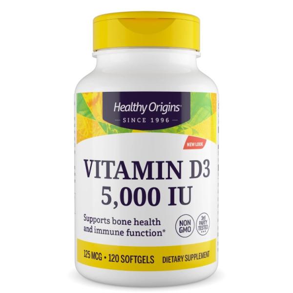 ソフトジェル1個あたり5,000 IUのビタミンD3が含まれています。ビタミン D3 5,000 は、吸収性の高い液体ソフトジェルの形で製造された重要な栄養素です。