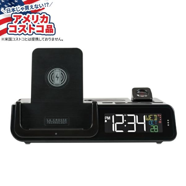 10ワットワイヤレス電話充電器スマートウォッチとイヤホンの充電ドック壁や天井に時間を投影します調整可能なLCD輝度と投影輝度カスタム表示モードWattz 2.0 プロジェクション アラーム クロックは、ベッドサイドに置くのに最適です。このア...