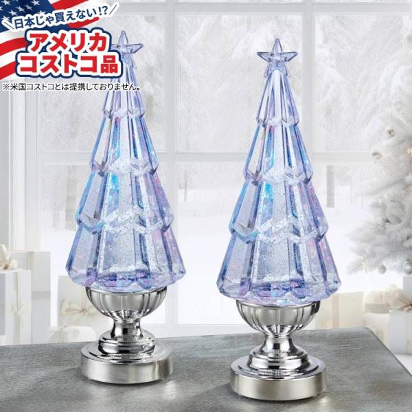 この美しいライト付きグリッターツリー 2 個セットで、ご自宅に魅惑的な雰囲気を演出しましょう。まばゆいばかりのツリーには小さな星が飾られ、銀色の装飾が施されたベースに載っており、どんな装飾にもマッチします。便利なタイマー オプション付きの電...