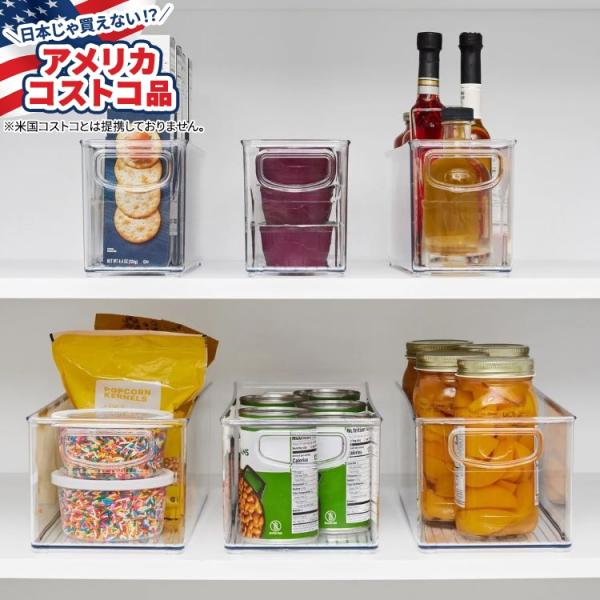 BPAフリー お手入れ簡単 多用途深めのキッチンとパントリーの収納ボックス6個セット 食品に安全なBPAフリーの透明プラスチック製 耐久性があり、高品質な構造で毎日の使用に耐えます 上部が開いており、側面が透明なので、アイテムが見えやすく、...