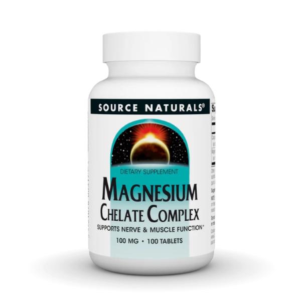 Source Naturalsマグネシウムキレートコンプレックスは、加水分解植物性タンパク質由来のアミノ酸とマグネシウムを複合したものです。