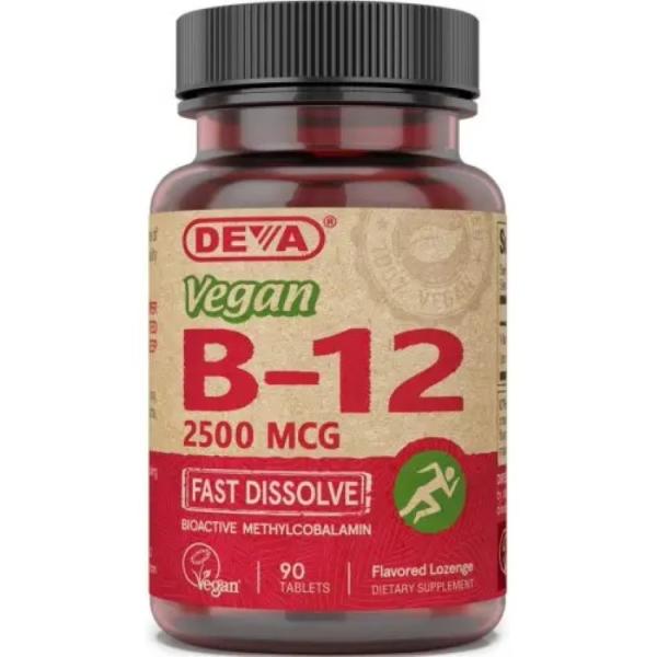 DEVA ヴィーガンビタミンB12 速溶性ロゼンジは、100%動物由来成分不使用。DEVA製品はすべて100%ヴィーガン、ベジタリアンであり、「ヴィーガン」という言葉を考案した非営利団体、ヴィーガン協会の登録製品です。