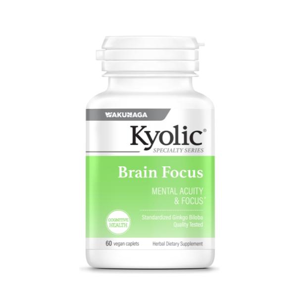 Kyolic Brain Focusには、 1回分（1カプセル）あたり、イチョウ葉標準化エキス（イチョウフラボングリコシド24％とテルペンラクトン6％で標準化）[120 mg]が含まれています。