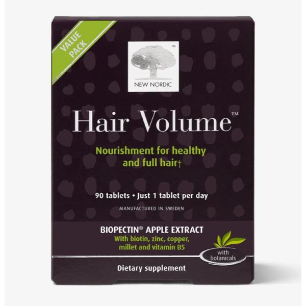 美しく見せるスウェーデン発のヘア タブレットリンゴエキス、キビエキス、スギナエキス、ビタミンB5の4つの成分を配合