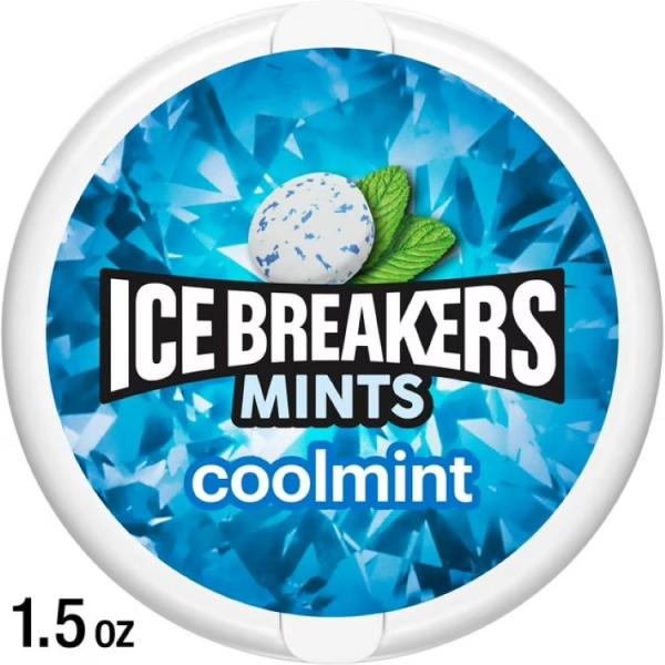 自信に満ちた笑顔に！ICE BREAKERSのクールミント風味のシュガーフリーミントで、ミントの爽快感とともに爽やかな息を保ちましょう。このシュガーフリーのブレスミントは、ひんやりとしたミント風味のクリスタルがぎっしり詰まっていて、便利な缶...