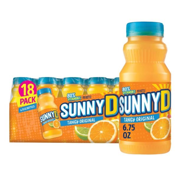 SUNNYDタンジーオリジナル保存可能オレンジジュースドリンク6.75液量オンスボトル18本パック1個 SUNNYDならではの酸味のある風味の大胆なオレンジドリンク 果汁5%、1本あたり50カロリーのキッズドリンク 1本あたり1日摂取量の8...
