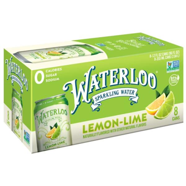 レモンライム フレーバーのナチュラルスパークリングウォーター 12oz（約355mL）、8本セット。 ゼロカロリー、砂糖不使用、甘味料不使用、ナトリウムゼロで、爽やかな炭酸と本格的なフルーツフレーバーを楽しめます。 非遺伝子組換え認証、Wh...