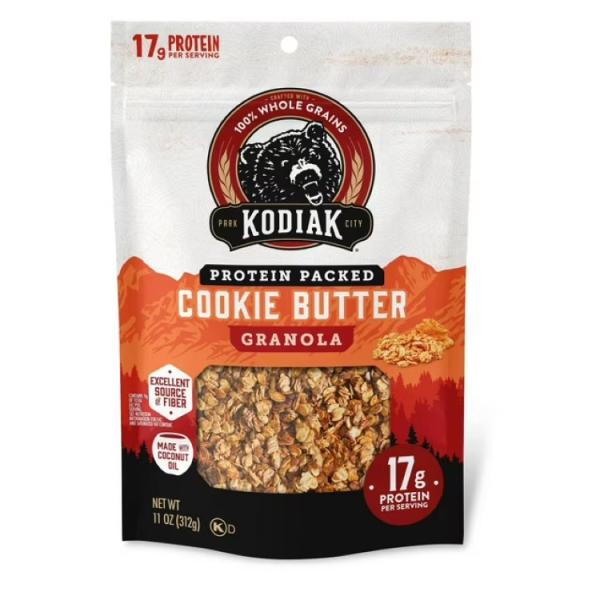 クッキーバター風味の高たんぱくグラノーラで、全粒穀物100％にココナッツオイル、アーモンドバター、シナモンを組み合わせたKodiakのグラノーラです。1食あたりたんぱく質17g・砂糖10g未満を含む食物繊維豊富なグラノーラとして、ヨーグルト...