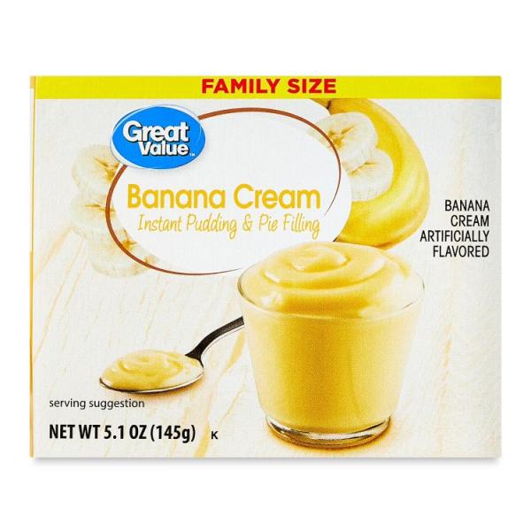 Great Value ファミリーサイズ バナナクリーム プディング＆パイフィリングミックスは、濃厚でクリーミーなバナナクリーム風味を楽しめるインスタントタイプのデザートミックスです。プディングとしてはもちろん、パイのフィリングやバナナプデ...