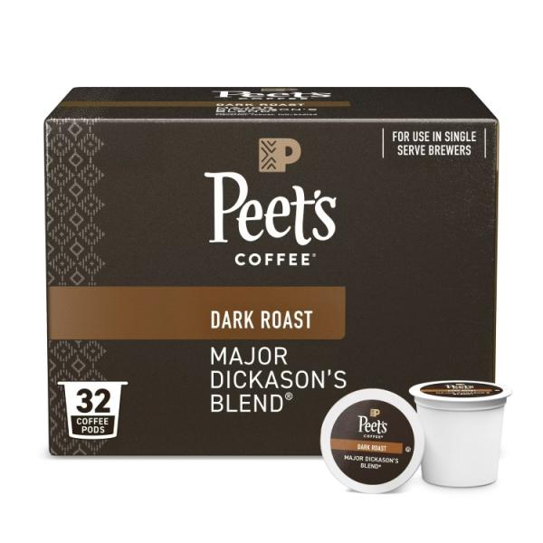 ピーツコーヒーの「メジャーディカソンズブレンド プレミアム ダークロースト シングルサーブ コーヒーポッド」は、コク深く力強い味わいが特長のダークローストコーヒーです。創業者ピート氏と熱心な常連客によって開発されたこのブレンドは、ピーツの豊...