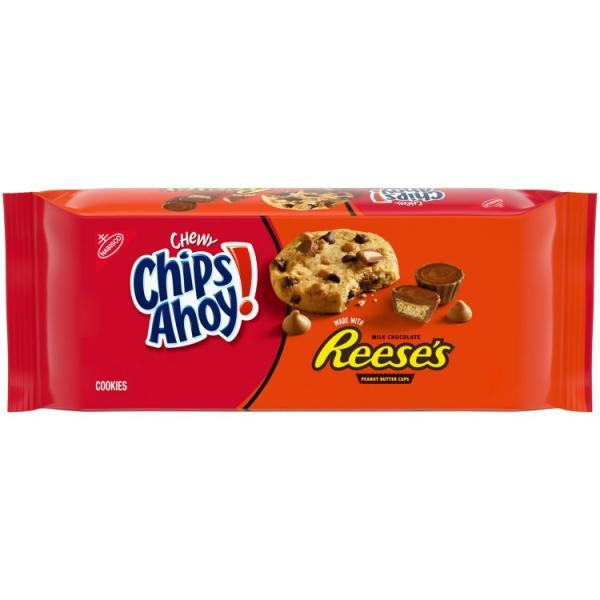 CHIPS AHOY! 9.5オンス 1パック（Reese's ピーナッツバターカップ入り、歯ごたえのあるチョコレートチップクッキー）（パッケージは異なる場合があります） チョコレートとピーナッツバターカップのチャンクがたっぷり入ったソフト...