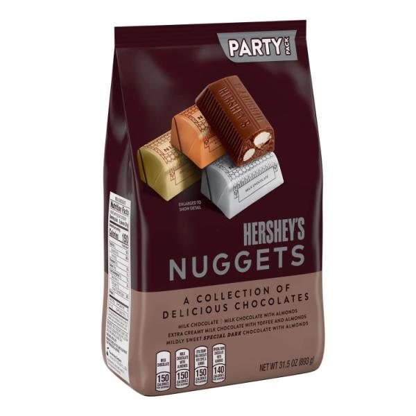 HERSHEY'S NUGGETS アソートチョコレートキャンディの31.5オンスバルクパーティーパック1個入り スナック引き出し、キャンディー皿、お持ち帰り用スナックバッグにこのハーシーのキャンディーを詰め込みましょう このチョコレートキ...