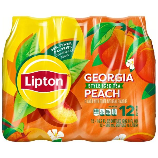 リプトン ピーチアイスティー、ボトル入りティードリンク、16.9オンス、12パックプラスチックボトルが含まれます。 おいしい味 爽やかなアイスティー クリーンな味 食事の時間にぴったり ピーチ味 16.9 液量オンス、12 個入り 通常のソ...