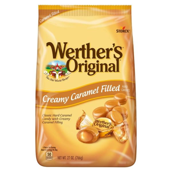 Werther's Original ハード フィリング キャラメル 27 オンス 1 袋。 口の中でとろけるような滑らかなクリームが中心に詰まった、おいしいキャラメルキャンディシェル 個別包装されたキャラメルはシェアするのに最適です......