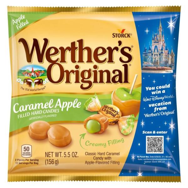 クラシックなキャラメルアップルの味がおいしいキャラメルキャンディーに Werther's Original ハード キャラメル 5.5 オンス 1 袋。 口の中でとろけるような滑らかなクリームが中心に詰まった、おいしいキャラメルキャンディシ...