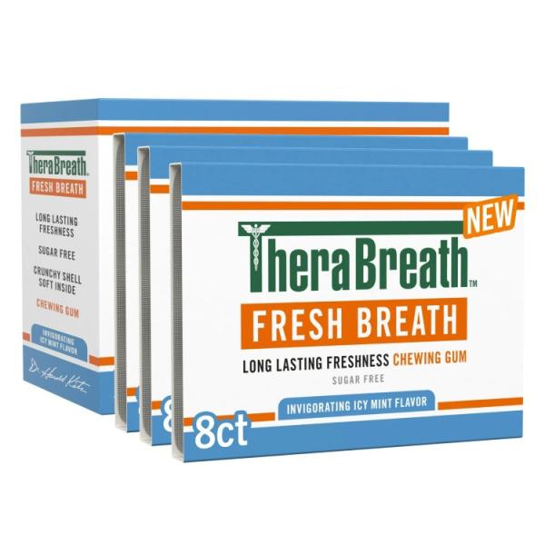 セラブレス フレッシュブレス チューインガム 大人用 爽快アイシーミント味 3パック（各8個入り、合計24個入り）長持ちするアイシーミントの風味口をすすぐことなく、爽やかな息がしたいときに最適です外側はカリカリ、内側は噛み応えのある3層構造...