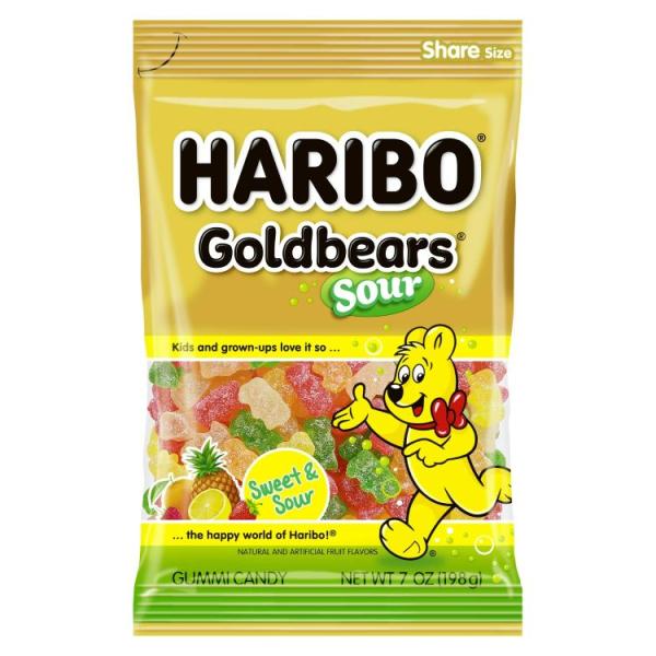 アメリカで大人気のグミベアに、ちょっと酸味のあるひねりを加えてご登場ください。HARIBO SOUR GOLDBEARSは、ほんのり酸味のあるコーティングを施した、当社オリジナルのグミベアです。お子様も大人も大好きな、HARIBOのハッピー...