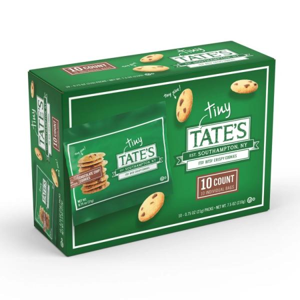 テイツ・ベイクショップのタイニーチョコレートチップクッキー スナックパック10個入り1箱（各0.75オンス） 一口サイズのクラシックチョコレートチップクッキーはバターがたっぷりでとても美味しいです テイトのチョコレートチップクッキーは 他の...