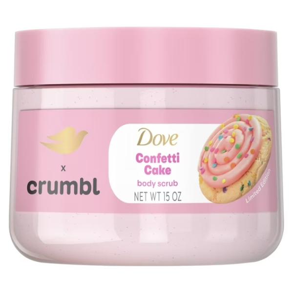 Crumblのコンフェッティケーキクッキーをイメージした、Doveの数量限定ボディスクラブが登場。シュガークッキーにピンクのバタークリームをのせたような、甘く華やかな香りがバスルームに広がります。植物由来の洗浄成分とスクラブ成分が、古い角質...
