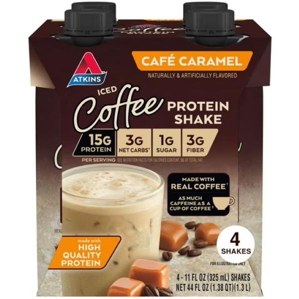 アトキンス カフェキャラメル プロテイン シェイクは、コーヒーの香ばしさとキャラメルのコクが楽しめるレディトゥドリンクタイプのプロテインシェイクです。なめらかで飲みやすい味わいで、冷やしてそのまま飲めるため、忙しい日の食事代わりや間食にも取...