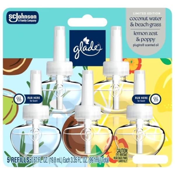 ココナッツ ウォーター ビーチ グラス3個と レモン ゼスト ポピー2個のプラグイン交換用リフィルが入っています。香りの強さは部屋の広さに合わせて調整でき 最大約51平方メートルまで対応します。甘いココナッツとビーチグラスの南国感 もしくは...