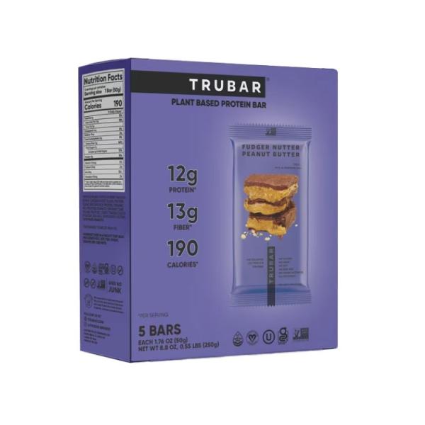 TRUBAR “Decadent Fudger Nutter Peanut Butter” プロテインバーは、ピーナッツバターを濃厚なチョコで包んだバーで、1本あたり植物性たんぱく質12g・食物繊維12g・約190kcalに設計されています...
