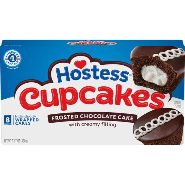 ホステス チョコレートカップケーキ 8個入り。 ふんわりとしたチョコレートカップケーキにチョコレートアイシングをかけ、中心にクリーミーなフィリングを入れたスナックケーキです。 チョコレートの風味とやさしい甘さが楽しめ、ちょっとしたおやつやデ...
