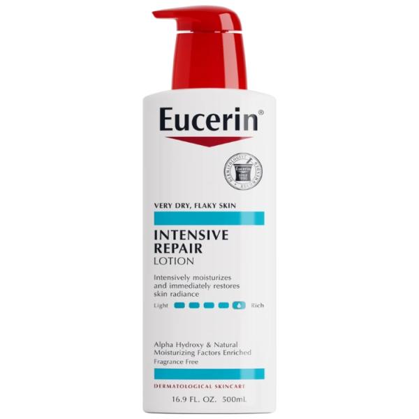 1つの16.9流体オンスボトルのEucerinIntensiveRepairBodyLotion 余分な乾燥肌のローションは、24時間の水分補給を提供します 保湿、角質除去、非常に乾燥した、フレーク状の肌を保湿する3次元システムを備えたボデ...