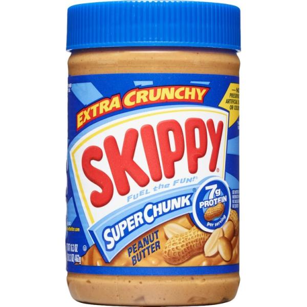 スキッピー SUPER CHUNK ピーナッツバター 462g プラスチック容器 1個入り。 1933年の誕生以来、多くの人に親しまれてきたスキッピーの定番ピーナッツバター。粒感をしっかり楽しめるSUPER CHUNKタイプで、ローストピー...