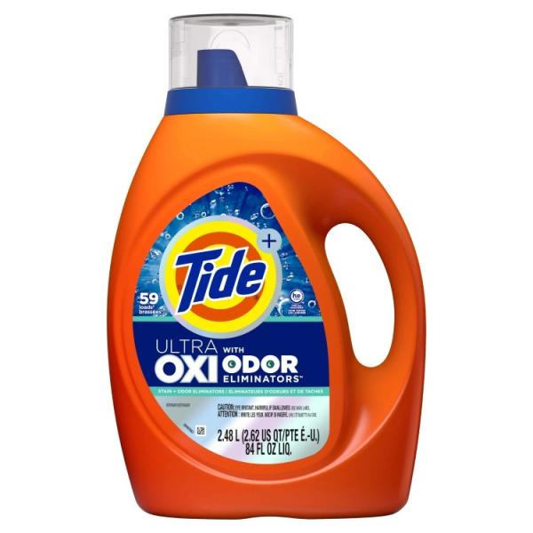 ガンコな汚れもニオイも、前処理なしで一発クリア。Tide Ultra Oxi with Odor Eliminators は、見た目の清潔さと香りのフレッシュさ、両方を一度の洗濯で実現する、パワフルな液体洗濯洗剤です。洗濯物が多くても、しっ...