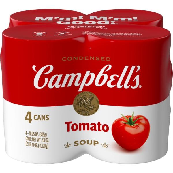 約305gのキャンベル コンデンスド トマトスープ4缶セット アメリカ産トマトを使用した、コクのある味わいの濃縮スープです 1缶あたり6個分のトマトを使用して仕上げています クリーミーな口当たりで、幅広いシーンで楽しめます 水を加えて温める...
