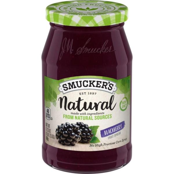 Smucker's ナチュラル ブラックベリー フルーツスプレッドを一口食べたら、もう普通のフルーツスプレッドには戻れません。このナチュラルなブラックベリースプレッドは、みずみずしいベリーの風味を食卓にお届けします。Smucker's ナチ...
