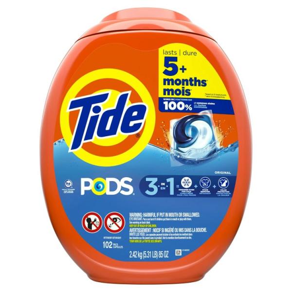 Tide PODS 洗濯洗剤パックは、驚くほど強力な洗浄力をわずか1ステップで実現します。冷水でもしっかりと効果を発揮し、毎日の洗濯をより手軽に、そしてパワフルにしてくれる頼れる存在です。独自のColdzyme技術により、Tide PODS...