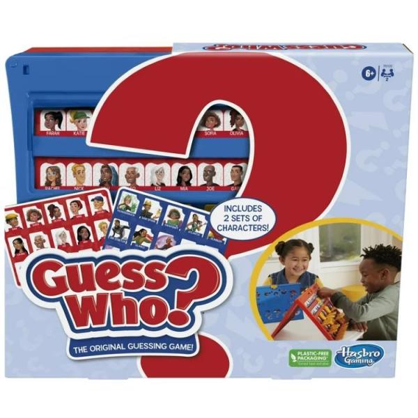 おなじみの推理ゲーム「ゲス・フー？」を、家族みんなで楽しめるオリジナル版ボードゲームです。各プレイヤーは秘密のキャラクターカードを1枚選び、「はい／いいえ」で答えられる質問を重ねながら、相手のキャラクターを当てていきます。シンプルなルールで...