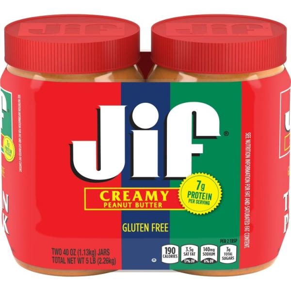 ジフ クリーミーピーナッツバター（1.13kg×2個セット）は、なめらかな食感と香ばしいローストピーナッツの風味が特長のグルテンフリースプレッドです。1食あたり約7gのたんぱく質を含み、毎日の食卓やおやつに取り入れやすい一品です。※脂質や飽...