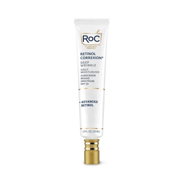 RoC ロック レチノールコレクション ディープリンクル デイリーモイスチャライザー SPF30 は、日中のスキンケアにおすすめの保湿クリームです。純粋なRoCレチノールと広域スペクトルの日焼け止め（SPF30）を配合し、乾燥による小ジワを...