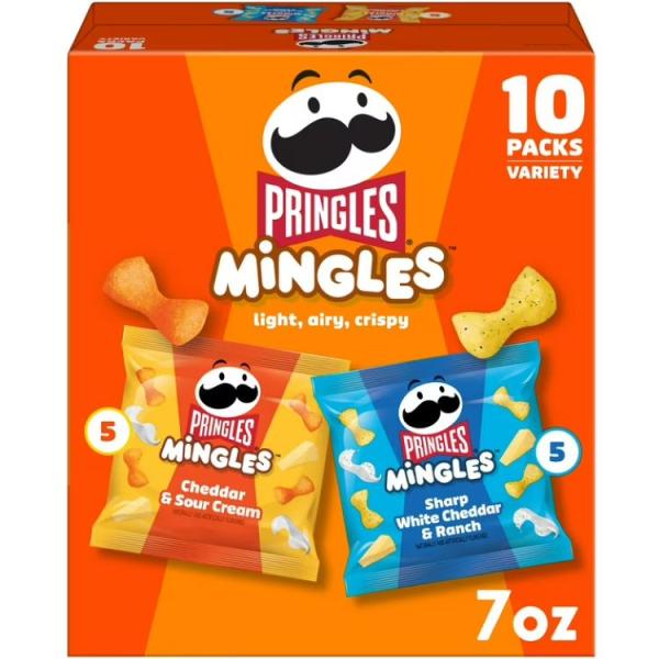 プリングルズ ミングルズ パフス（0.7oz×10袋入り）は、軽やかでサクサクとした食感が楽しめる蝶ネクタイ型のスナックです。ひと口サイズで食べやすく、口の中でとろけるような軽さが特徴です。 セット内容は、チェダー＆サワークリーム味（5袋）...