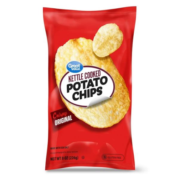 グレートバリュー ケトルクックドオリジナルポテトチップスは、次回の家族の集まりやパーティーに欠かせない一品です。227g（8オンス）の袋には、黄金色に輝くサクサクしたポテトチップスが入っており、シーソルトで完璧に味付けされています。これらの...